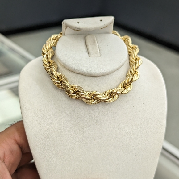 Unbrand | Accessories | Kt Real Gold Rope Bracelet 9mm 8 Inches | Poshmark